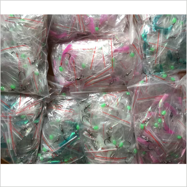 Flasher Rig Fish Skin Sabiki Snapper High Carbon Steel 2 Hooks Fishing ...