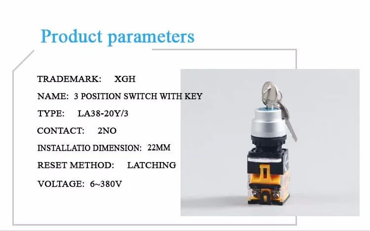 La38 Series 2 Position Latching Push Button Switch With Key - Buy ...
