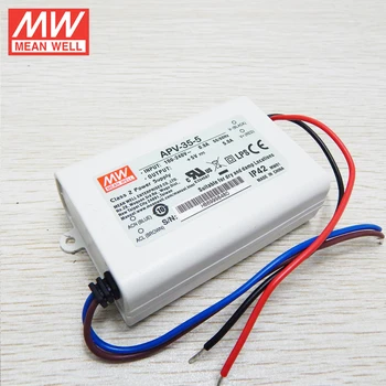 Original Mean Well 5vdc Mini Led Driver 8w To 35w Ip30 Waterproof With Plastic Case Apv-35-5 ...