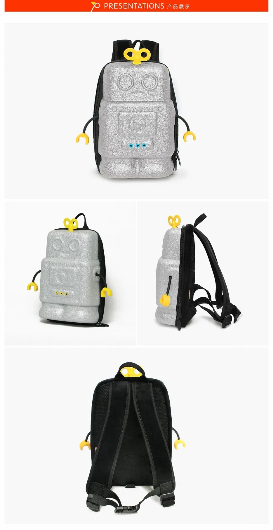 Wholesale China 3d Cute Cartoon Kid Backpack Safety Harness Robot ...