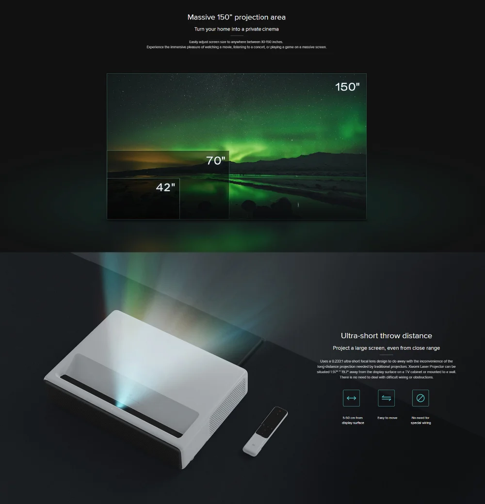 Shenzhen Original Xiaomi Mi Laser Projection Tv 150 Inch 1080 Full Hd ...
