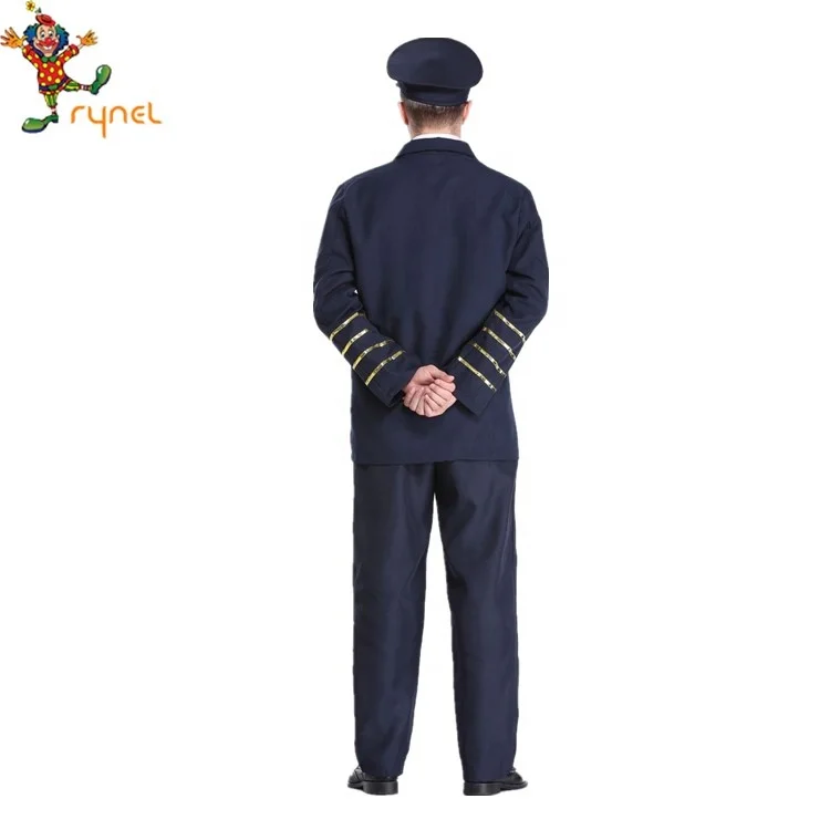 Dark Blue Men Airline Suit Uniform Aviator Pilot Costume - Buy Pilot ...