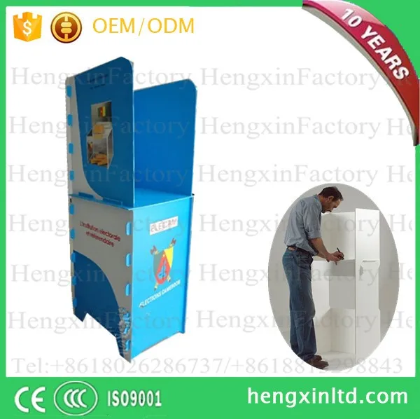 Folding Corrugate Display Stand/cardboard Polling Booth Ballot Voting ...