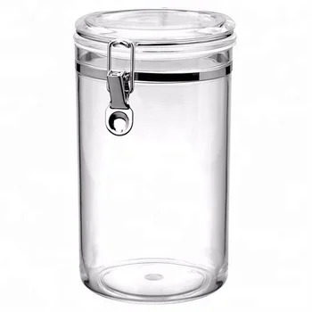 Wholesale Clear Acrylic Airtight Jar Canister With Locking Clamp - Buy ...