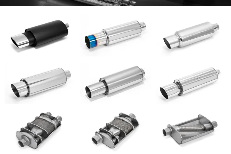 Universal 4 Inch Titanium Blue Burnt Tip 304 Weld Exhaust Muffler 2.5 ...