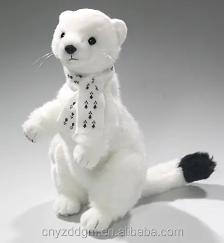 Weasel White with Scarf Plush Toy - Soft & Cuddly