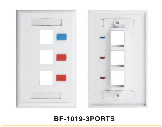 Wall Plate 3 Ports Face Plate For Cat3 Cat5e Cat6 Cat6a Cat7 2 Port ...