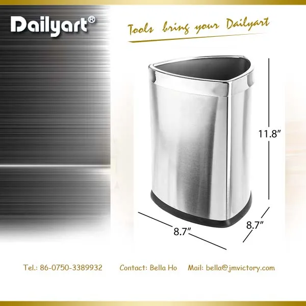 Open Top Stainless Steel Triangle Waste Bin - Durable & Sustainable