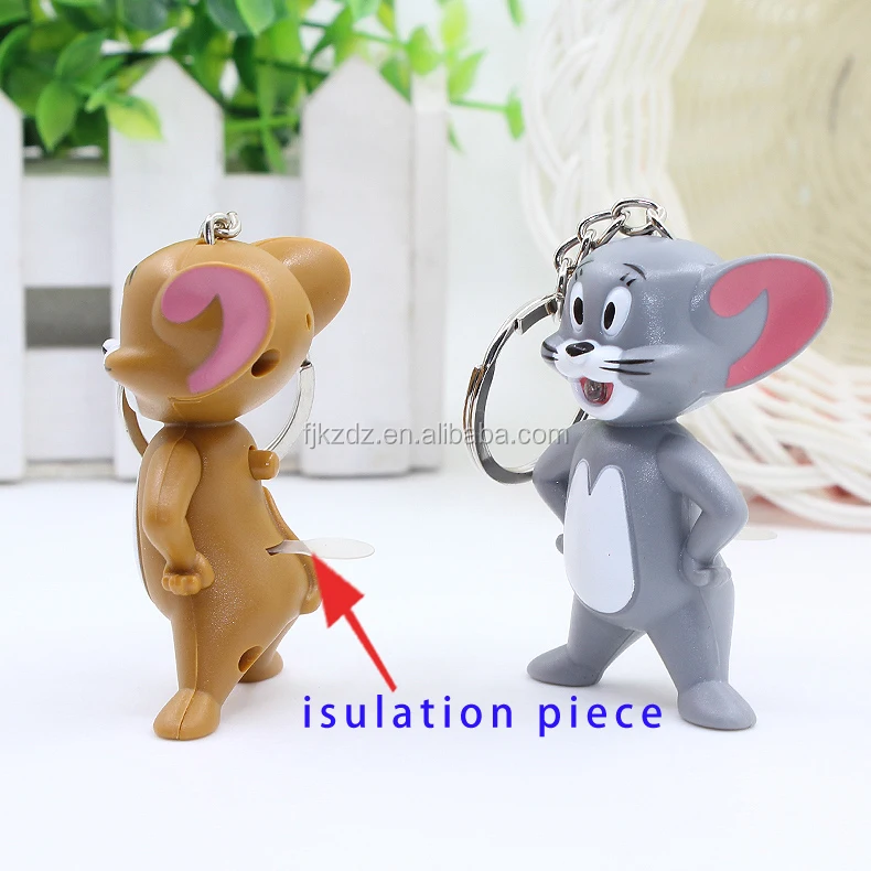 Cute Mini Tom Jerry Mouse Sound Light Keychains - Buy Mouse Keychains ...