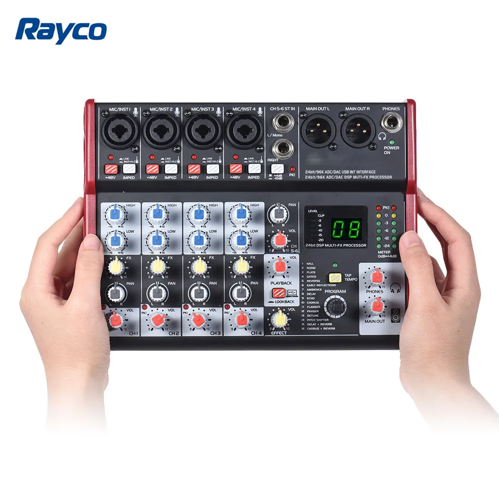 Portable 6-Channel Audio Interface with 16 Built-in Effects