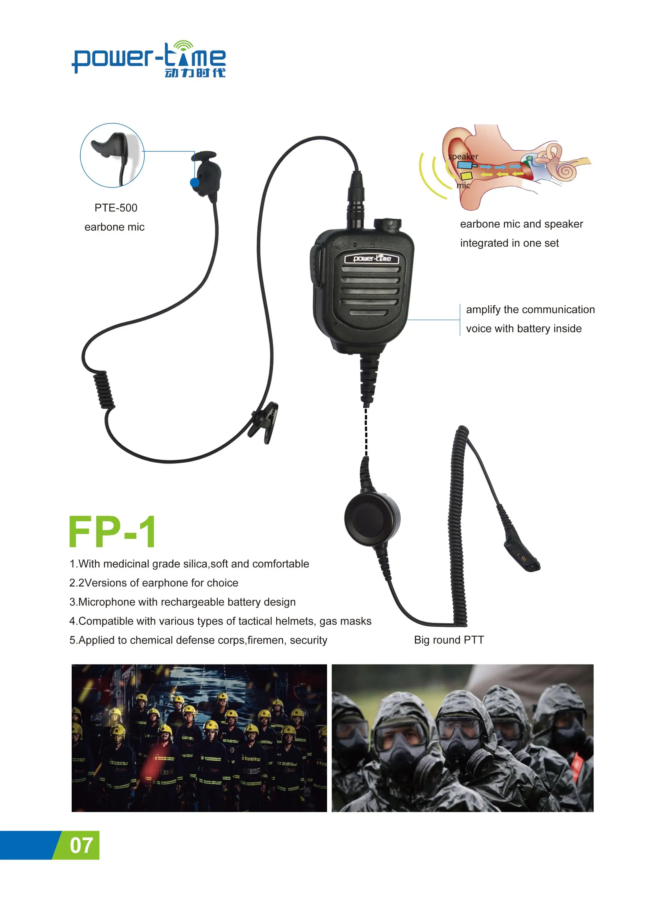 Handsfree Portable Fireman Speaker Microphone For Motorola Intercom 2 ...