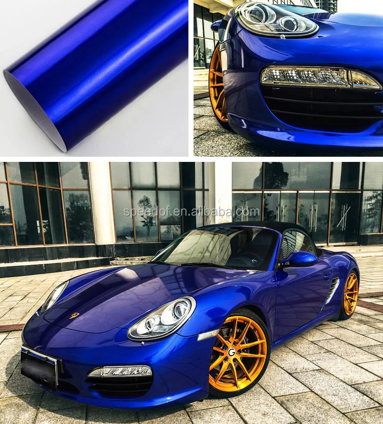 Metal Paint Blueberry Blue Color Changing Car Film Bubbles Free