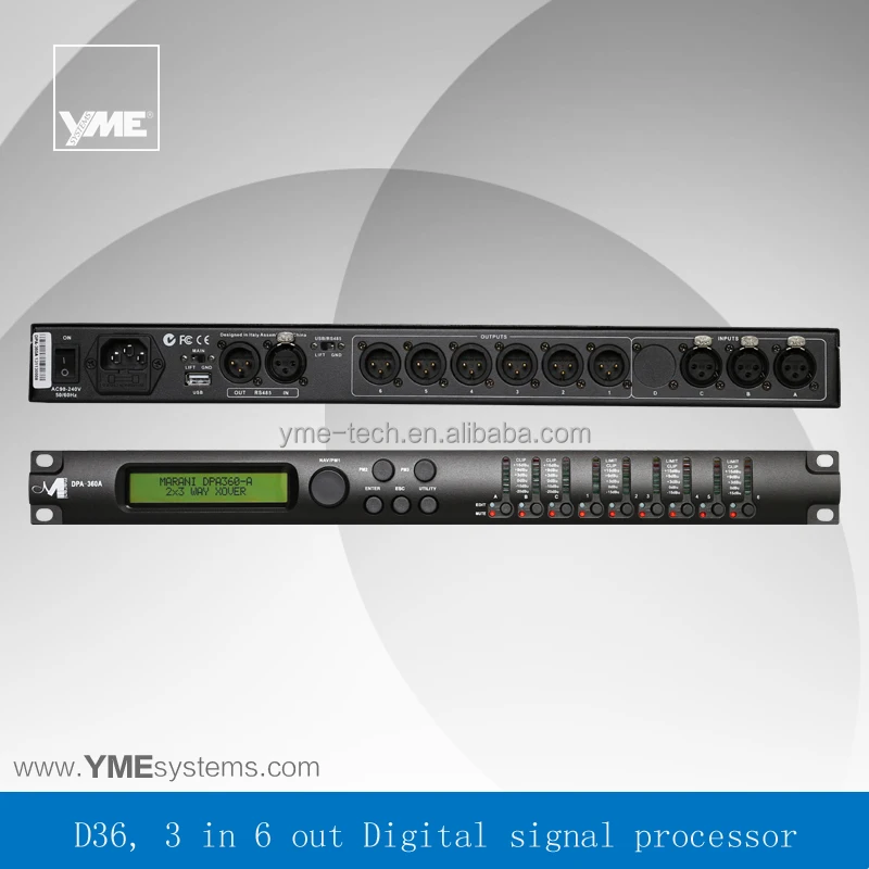 D36 3in-6out Professional Digital Speaker Processor,Sound System ...
