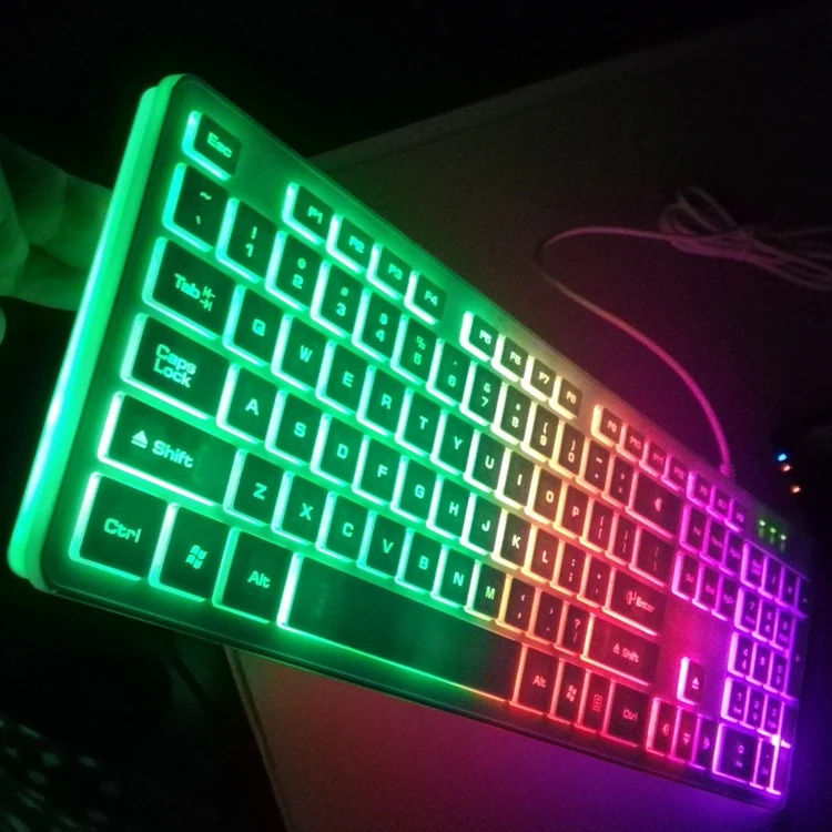 Led Rainbow Backlight Silent Button Integrative Keycap Chocolate Flat ...