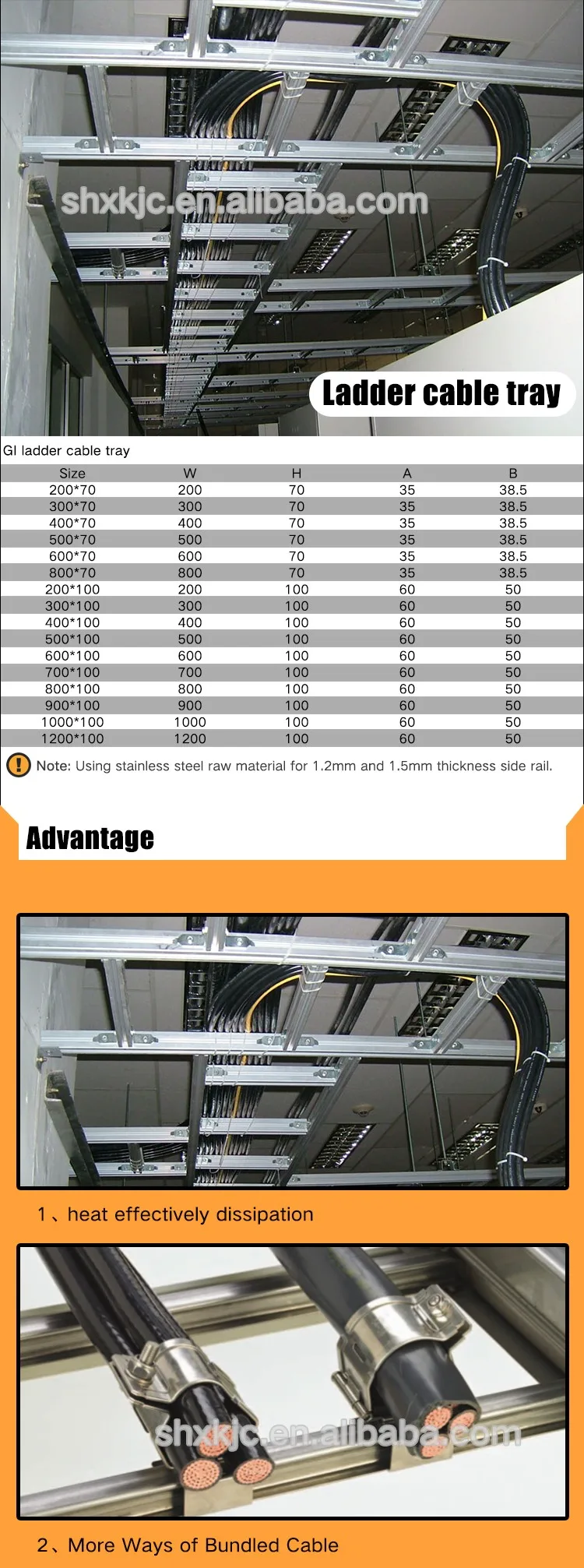 Gi Cable Ladder Tray Weight Per Meter - Buy Cable Ladder Weight Per ...