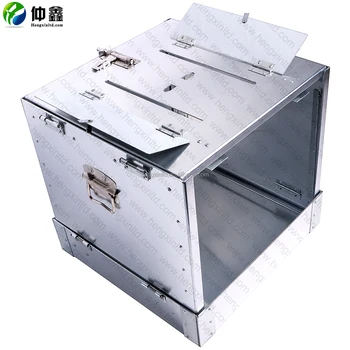Custom Portable Election Box Silver Gray Metal Ballot Boxes Foldable ...