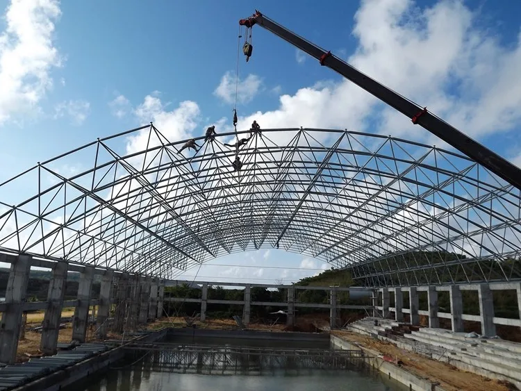 Prefab Arch Steel Space Frame Steel Dome Roof Construction Structure ...