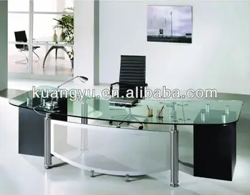 Glass Manager Desk,Glass Office Executive Desk,Modern Glass Manager ...