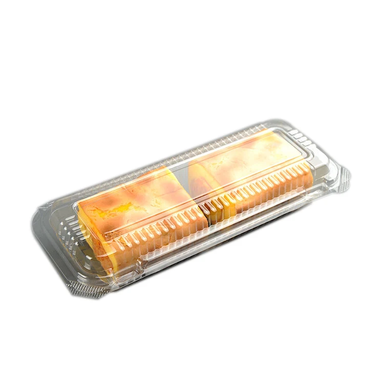 Transparente Desechable Cake Roll Contenedor,Rectangular Clara Cúpula ...