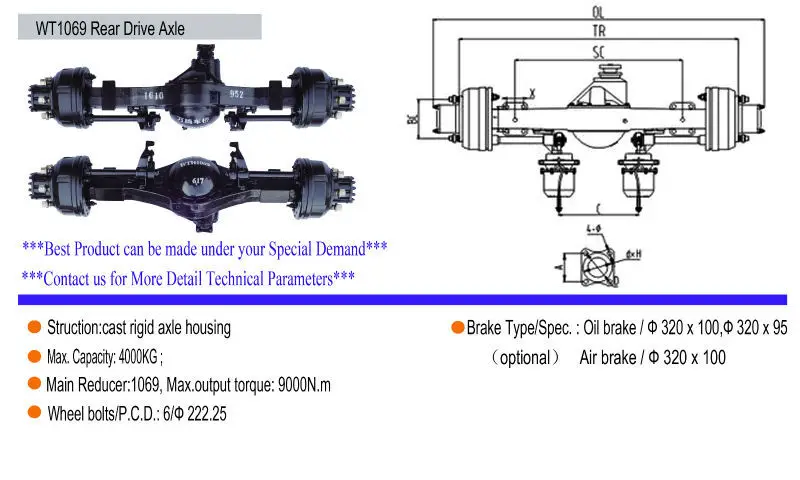 Truck Parts Chain Drive Rear Axles For Light Weight Dump Truck - Buy ...