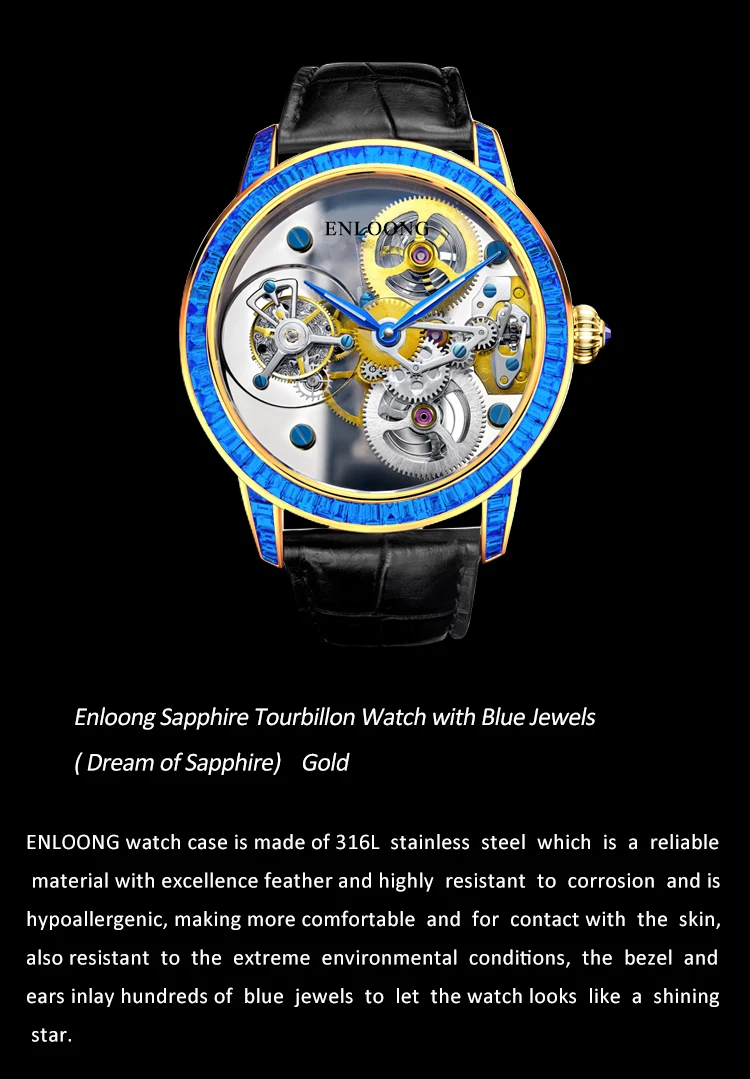 Enloong Sapphire Tourbillon Watch Men Luxury With Custom Logo ...