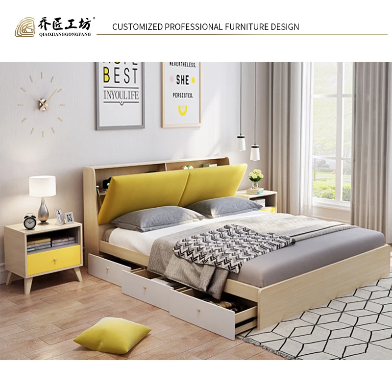 Modern Style Multifunction Mdf Bed Designs Bedroom Furniture King Size ...