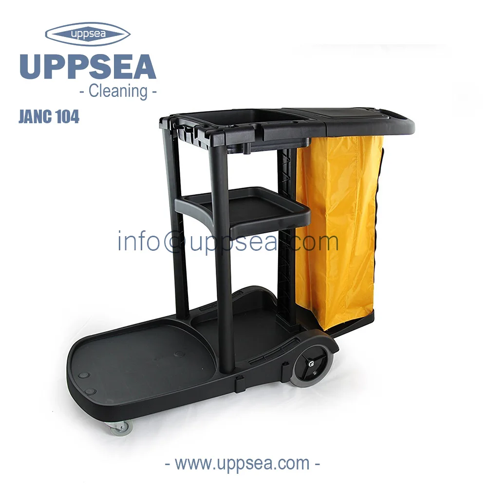 Uppsea 3 Shelf Housekeeping Rolling Janitor Cart - Buy Heavy Duty ...