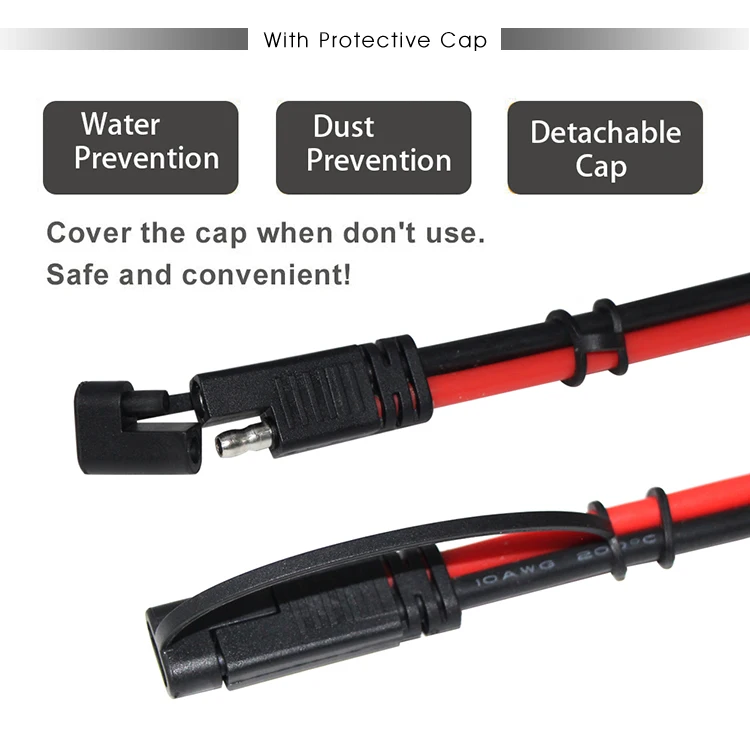 12FT SAE Connector to SAE Quick Release Extension Cable 16 Gauge ...