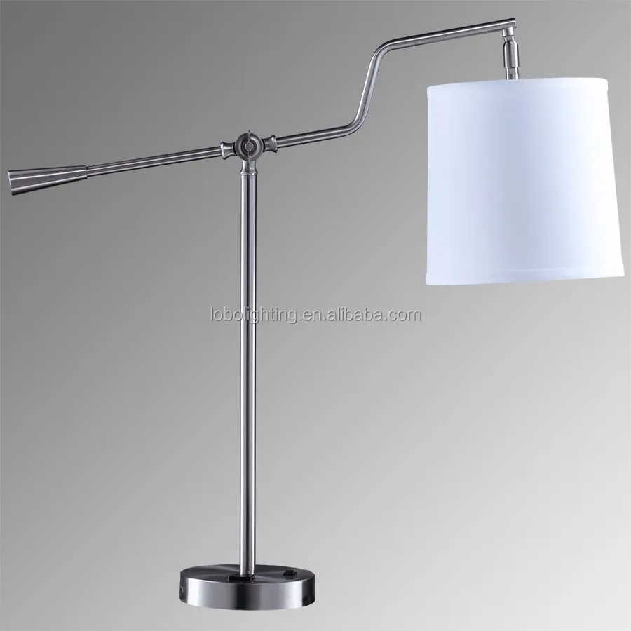 27"polished Nickel Table Lamp With 3-prong Grounded Cord And 10 Wall ...