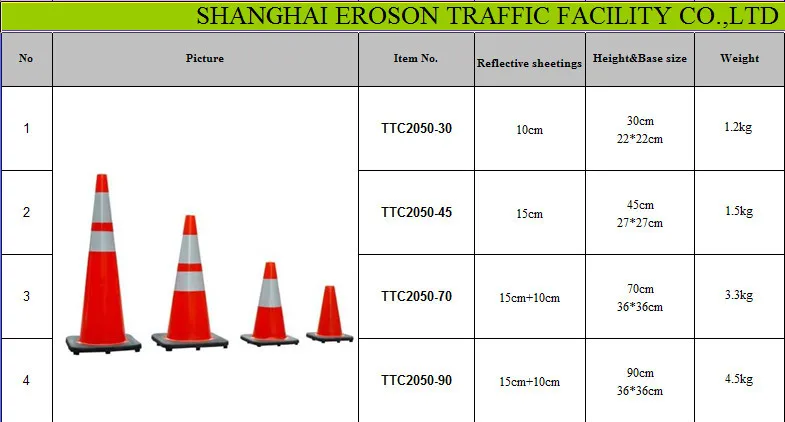 Factory 45cm Flexible Orange Black Base Pvc Road Safety Used Traffic ...