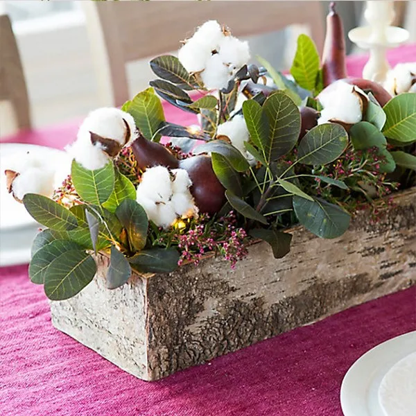 Customized Birch Bark Flower Trough Planter - Eco-friendly