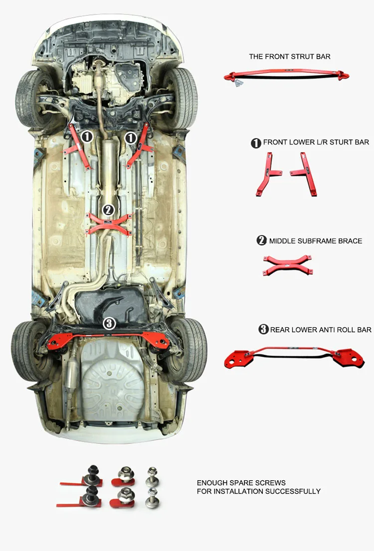 Front Strut Bar & Rear Anti Roll Bar for Toyota Yaris Vios | Upgrade ...