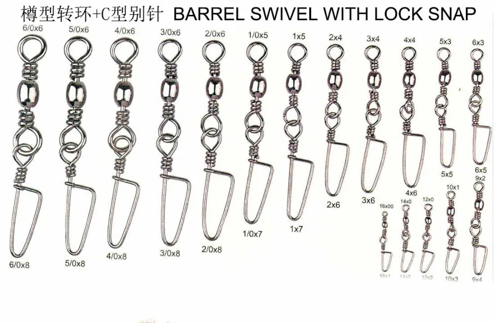 Barrel Swivel With Lock Snap For Long Line Fishing - Buy Barrel Swivel ...
