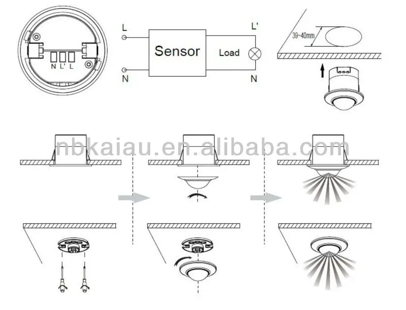Ceiling Recessed Pir Occupancy Sensor - Buy Ceiling Recessed Sensor ...