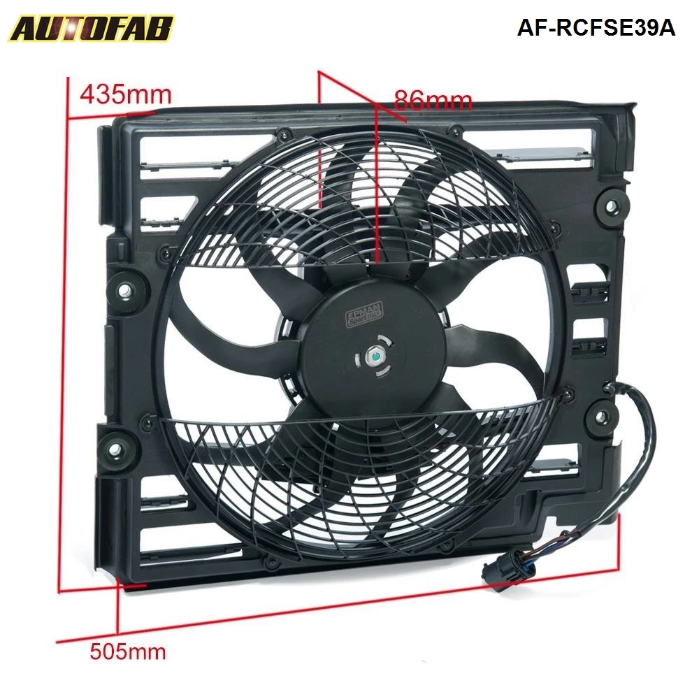 Autofab-ac A/c Radiator Condenser Cooling Fan Assembly For Bmw E39 528i ...