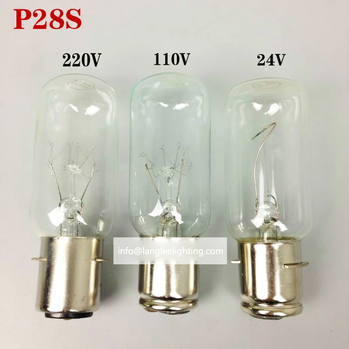 P28 Marine Tubular P28s B22 E27 Glass Light Lamp Bulb T38 On 24v 110v ...