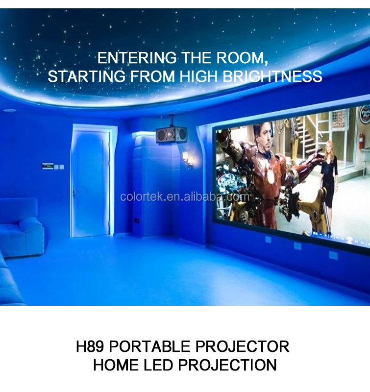H89 LED Projector - Full HD 1280x720 Home Cinema Experience