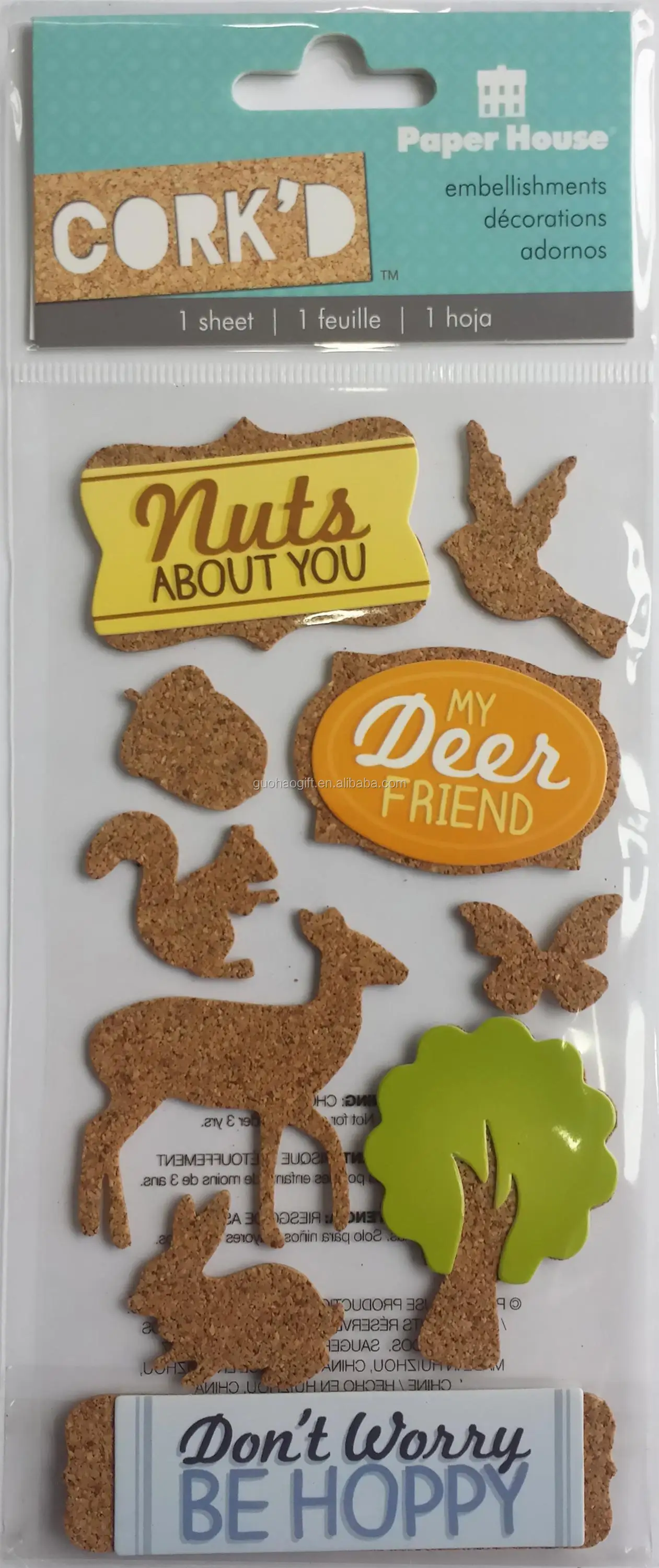 Cork Sticker For Scrapbooks Diy Self-adhesive Label Decorative Cute ...