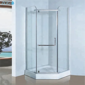Diamond Hexagon Shaped Tempered Glass Shower Enclosure With Tray - Buy ...