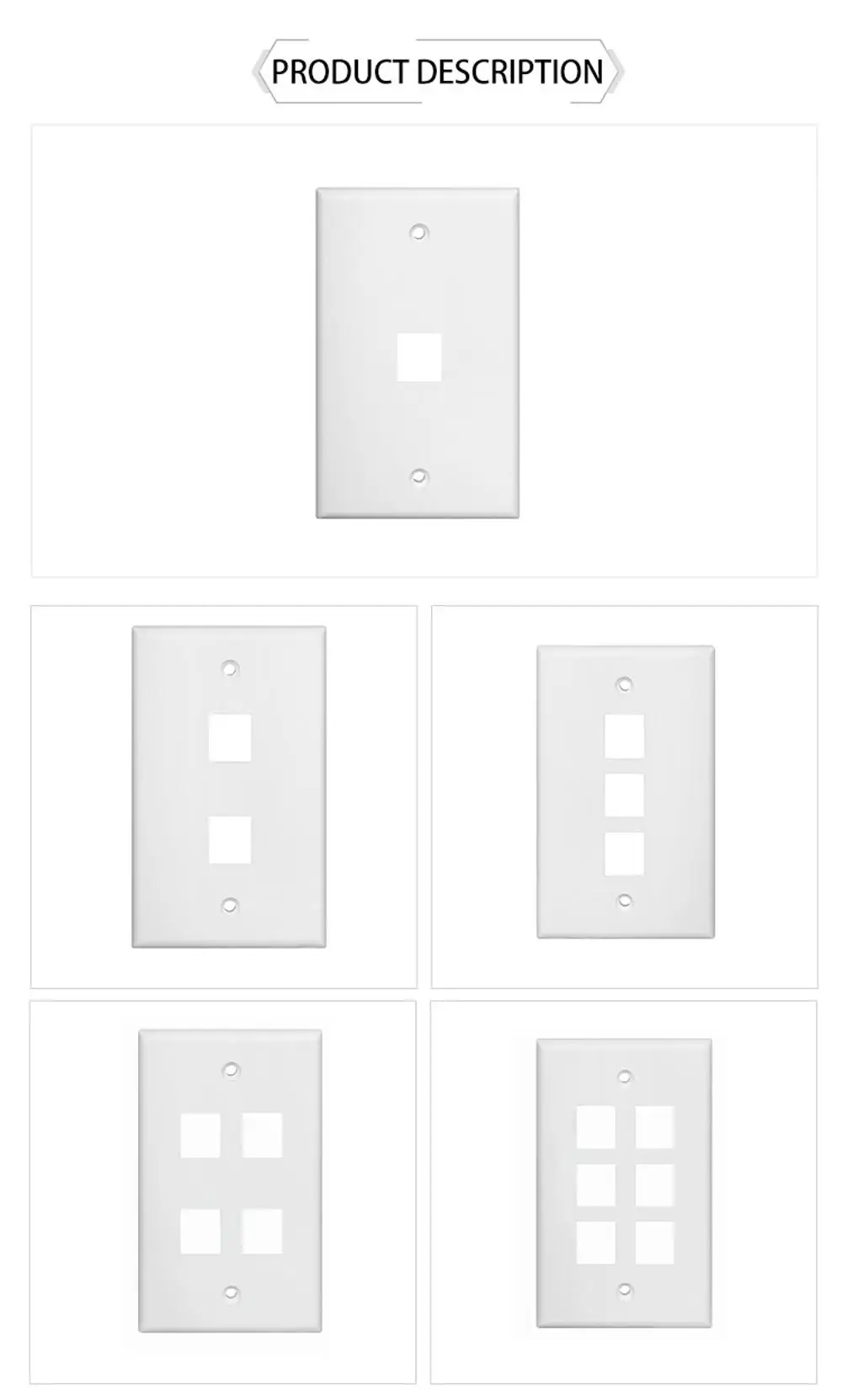 Dual Port Network Cat5e Cat6 Cat7 Cat8 Keystone Jack Rj45 Face Plate ...