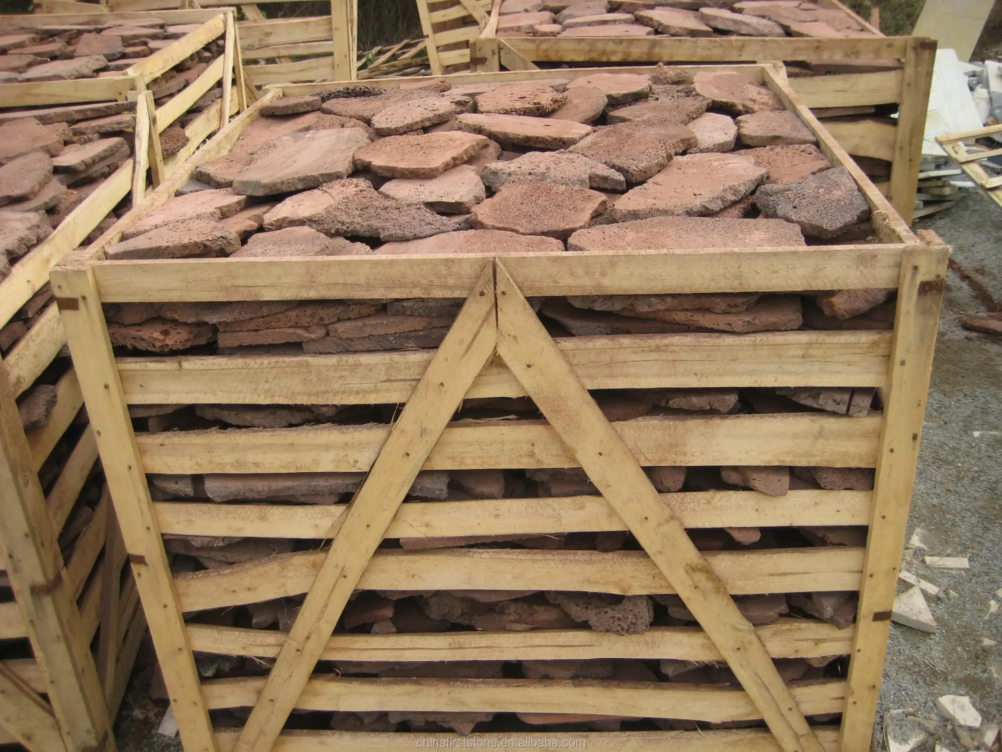 Gcrb011 Hot Natural Landscaping Cladding Red Lava Bricks - Buy Lava ...