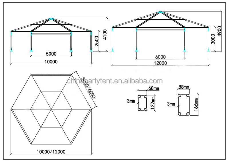 Aluminium Alloy Structure Outdoor Circus Hexagonal Tent Canopy Tents ...
