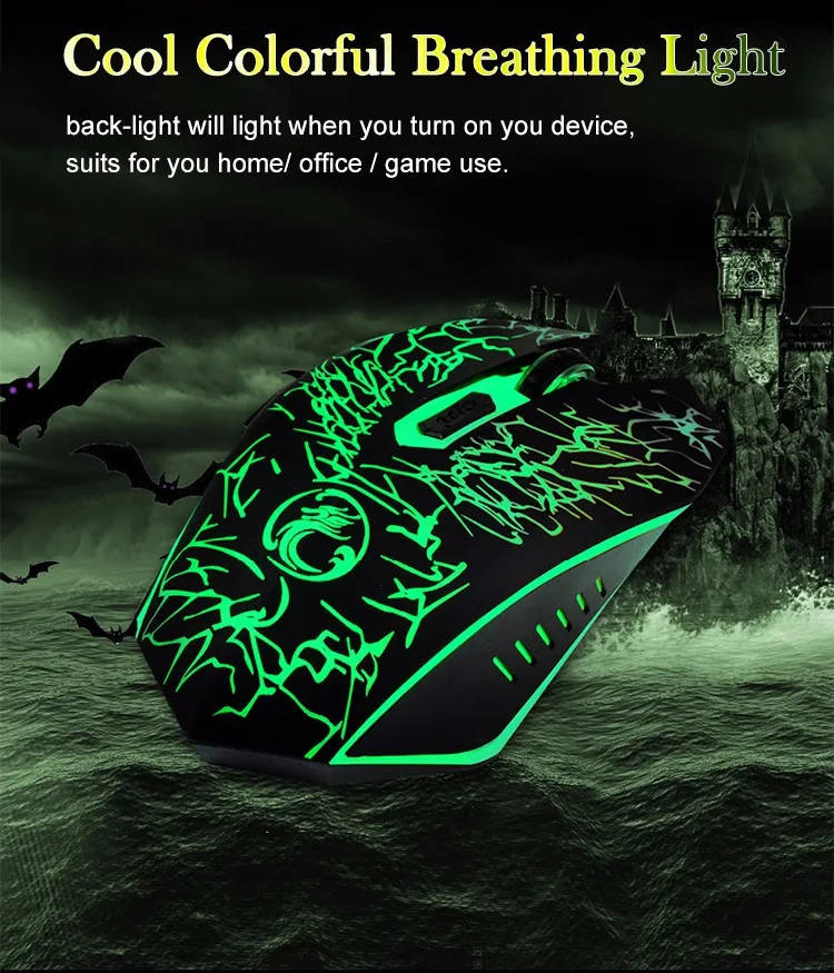 Estone X5 Colorful Led Backlight Usb Wired Optical Gaming Mouse Mice 800-2400dpi 6 Buttons Mouse ...