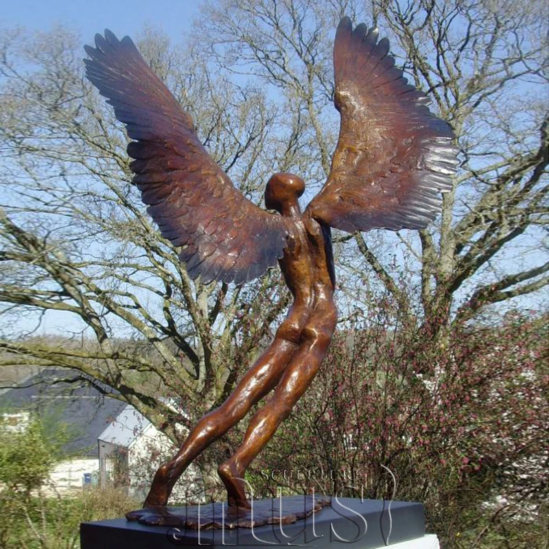 Outdoor Garden Decoration Large Size Metal Craft Bronze Winged Angel ...