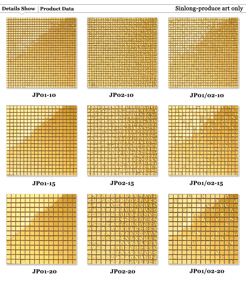 Jp01 Solid Gold Color Glass Tiles For Wall Decoration 10*10mm - Buy ...