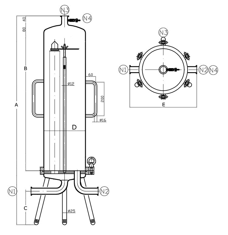Stainless Steel Filter Housing for Industrial Water Distiller