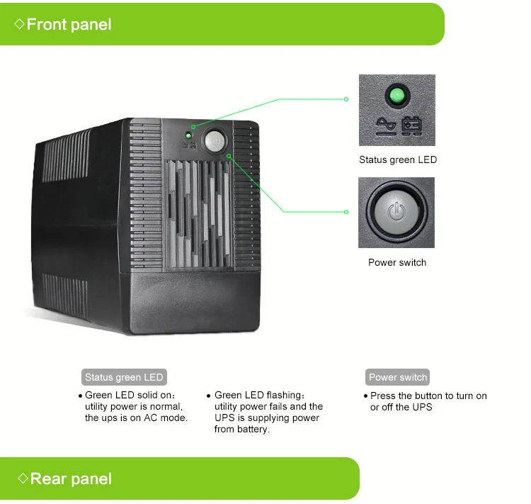 Standby UPS 300w-1200w for Computer Protection - 12months Warranty