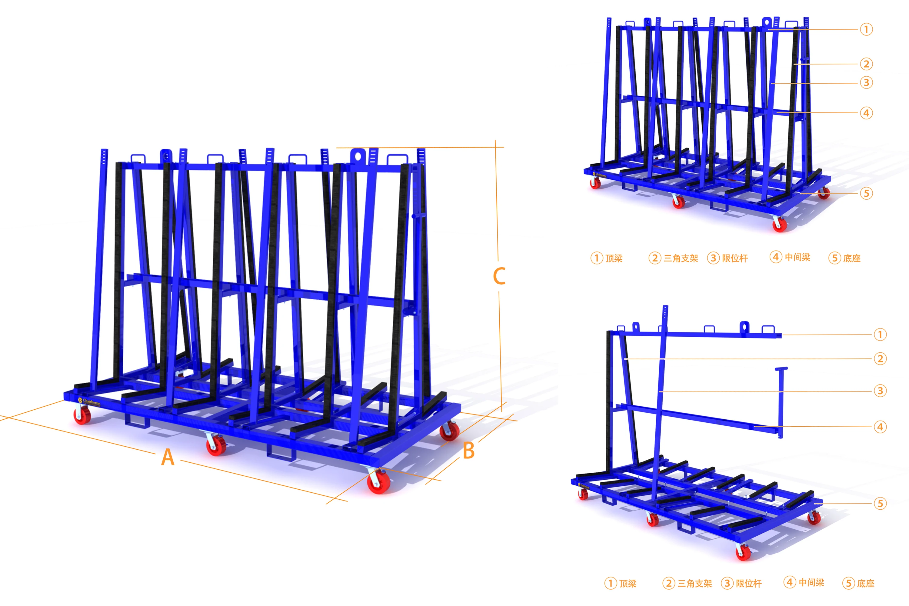 Heavy Duty a Frame Slab Buggy - Reliable Transport Cart