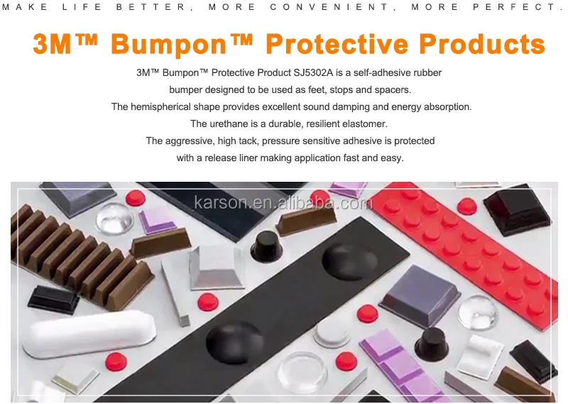 3M Bumpon 보호 제품 물집 팩 Sj5302 투명 접착제 실리콘 고무 발 패드| Alibaba.com