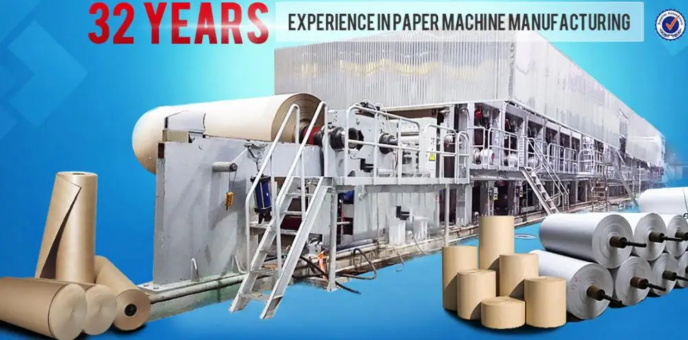 2400mm Brown Kraft Liner Paper Roll Making Machine Cardboard Waste ...